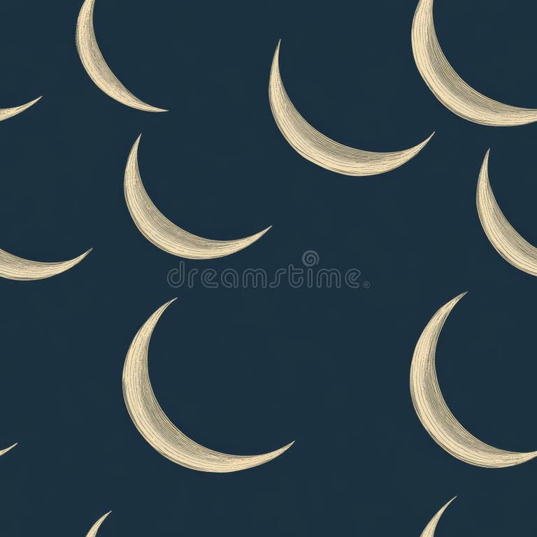 A Minimal Crescent Moon Ramadan Pattern with Elegant Outlines and ...