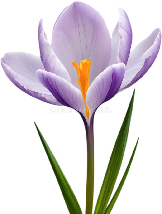 Minimal Crocus Flower Clipart Showcases Simple Floral Elegance. Stock ...