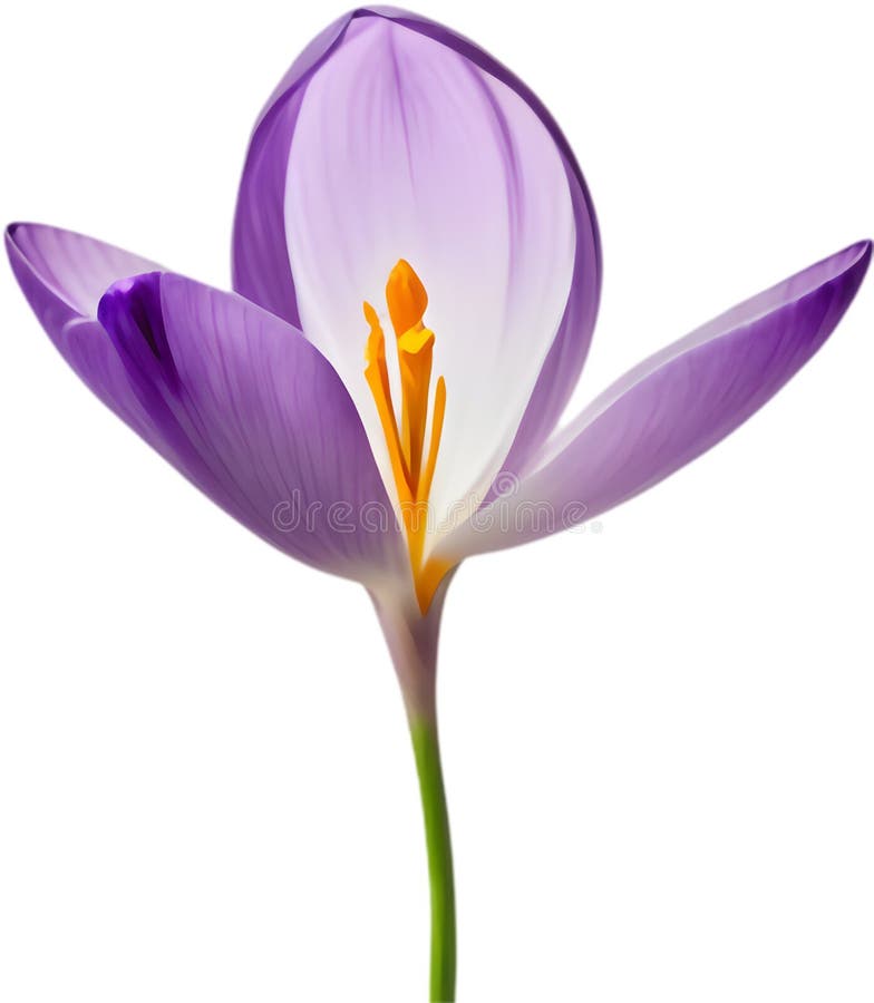 Minimal Crocus Flower Clipart Showcases Simple Floral Elegance. Stock ...