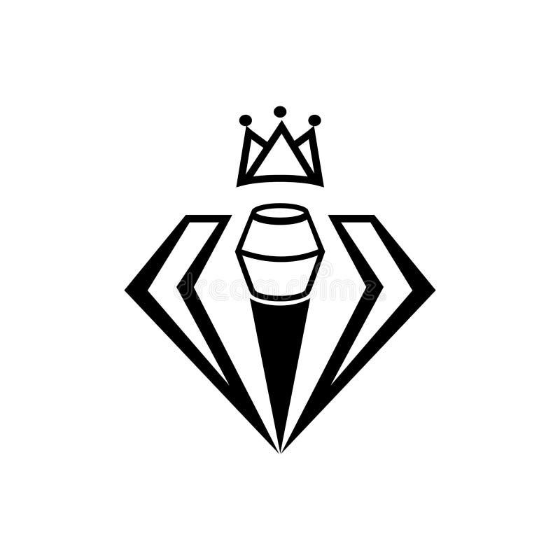 King Singer Logo with Microphone Stock Vector - Illustration of music ...
