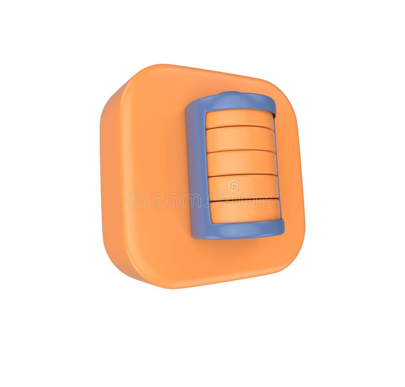Minimal 3d Illustration Full Battery Charge Levels Status Icon 3d ...
