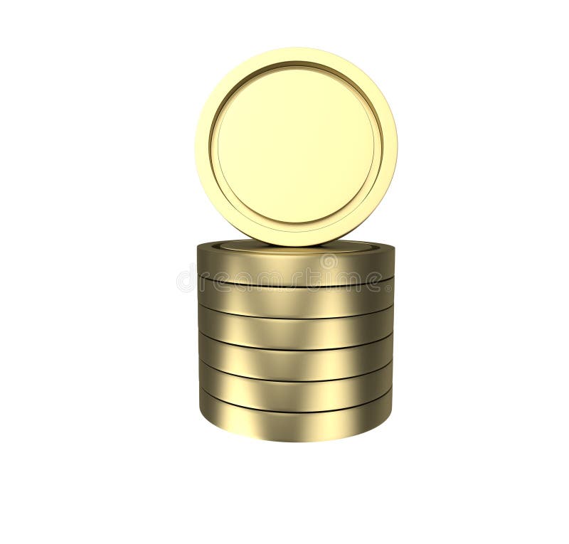 Minimal 3d Illustration Golden Coin Stack. Stack Like Income Graph ...