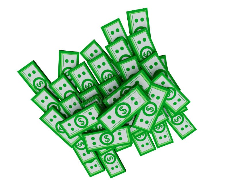 Minimal 3d Illustration of Green Stack of Money Stock Illustration ...