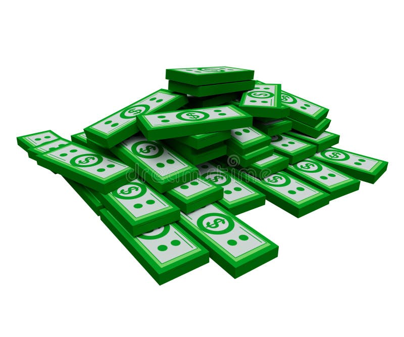 Minimal 3d Illustration of Green Stack of Money Stock Illustration ...