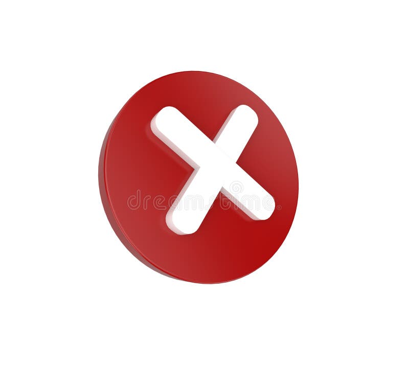 Minimal 3d Illustration Red Cross Check Mark Sign, Negative or Decline ...