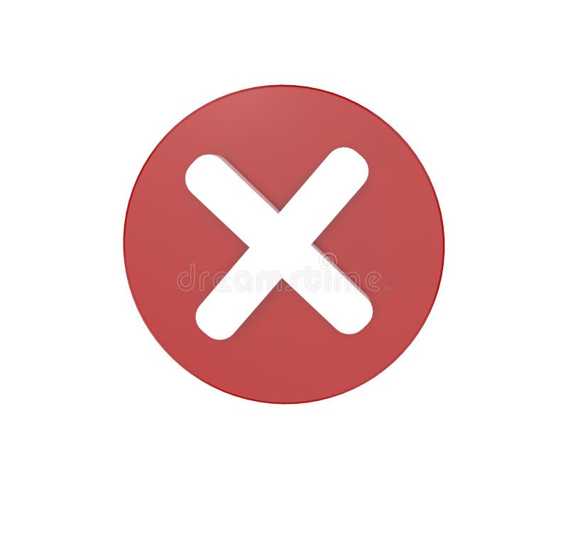 Minimal 3d Illustration Red Cross Check Mark Sign, Negative or Decline ...