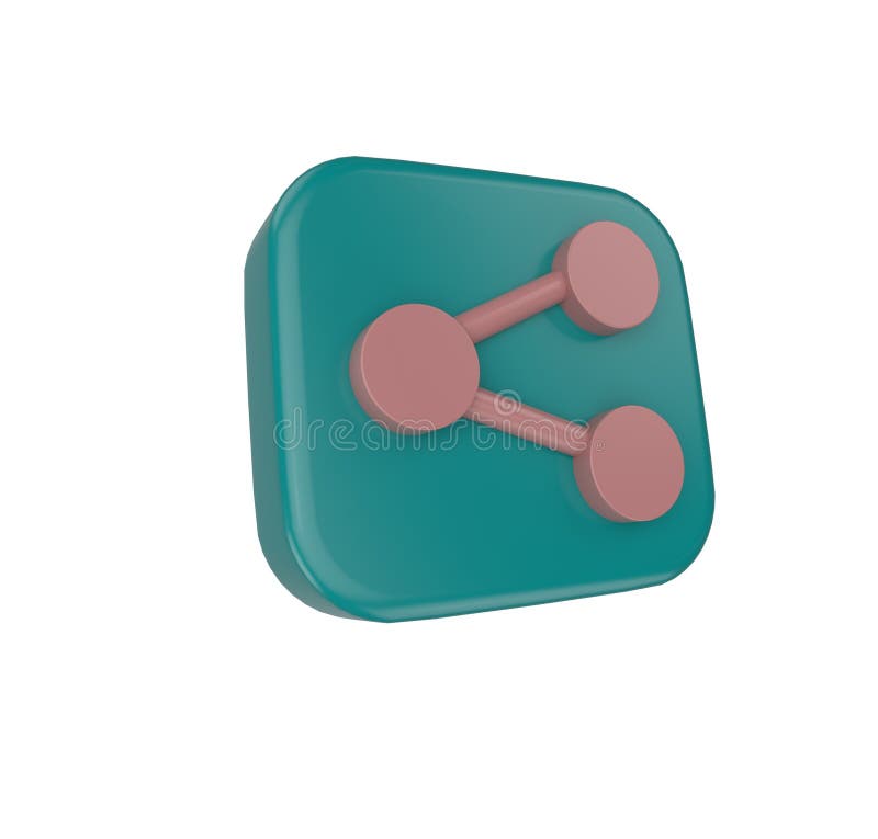 Minimal 3d Illustration Share Link Icon. Share Social Media Links Stock ...