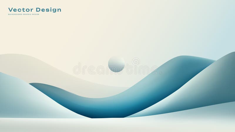 Minimal 3d Landscape with Floating Sphere. Stock Illustration ...