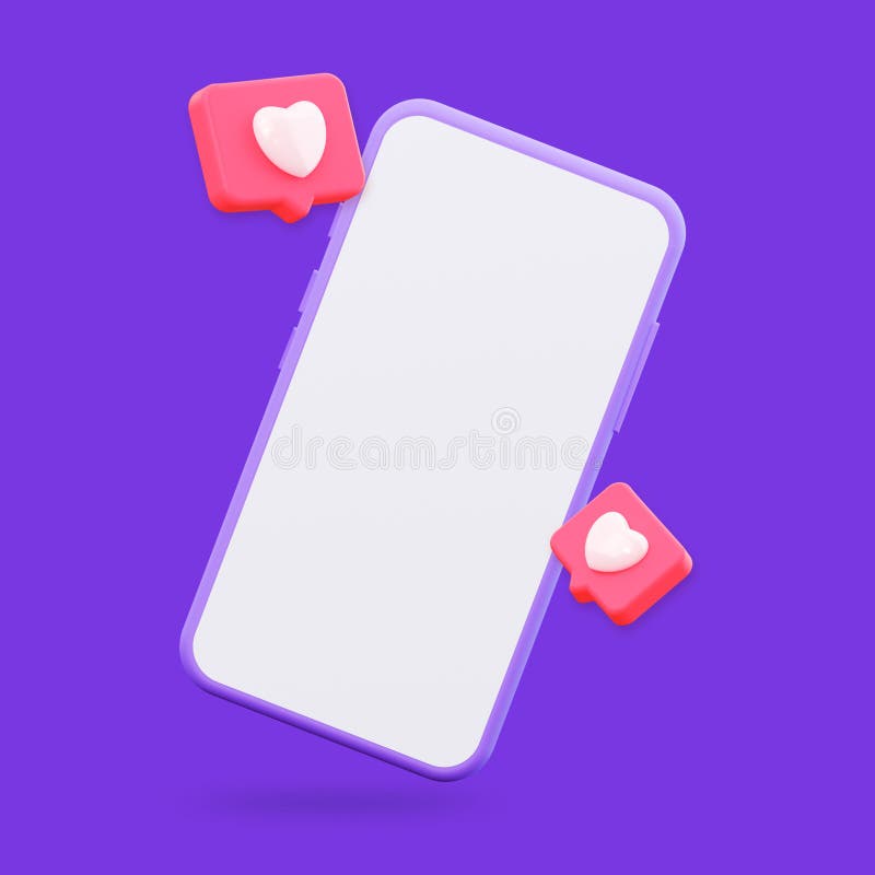 Minimal 3D Mockup of a Mobile Phone. the Concept of Mobile Networks ...