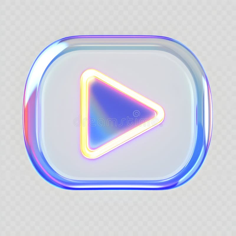 Play Button 3D Icon Isolated on Transparent Background Stock ...