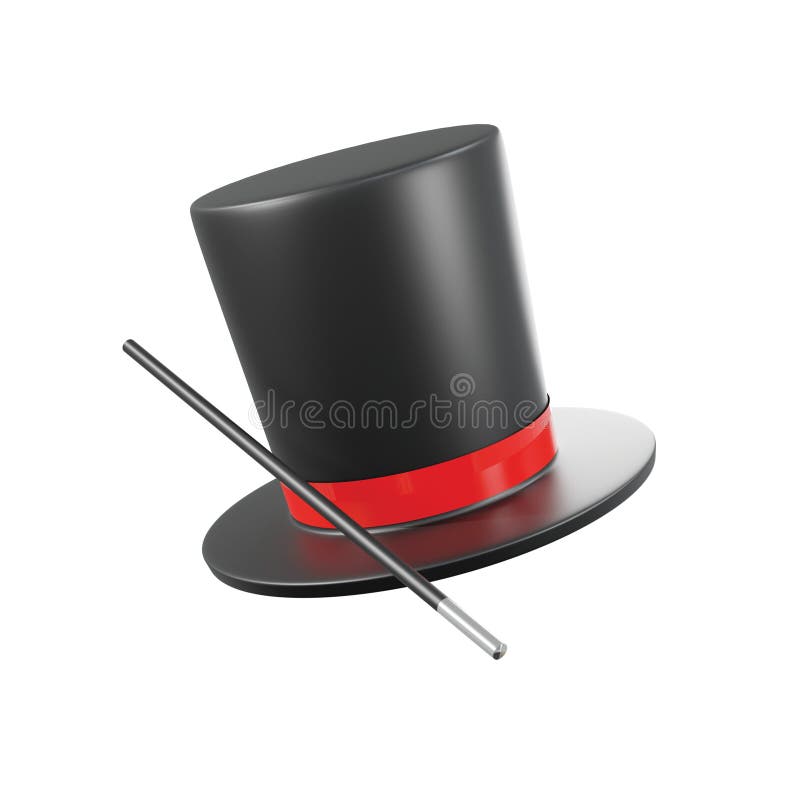 A Minimal 3D Render of a Magic Hat Design Stock Photo - Illustration of ...
