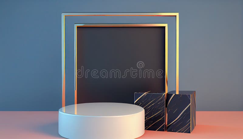 Minimal 3d Rendering Scene Podium Abstract Background Geometric Shape ...