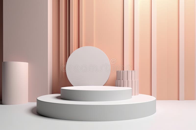 Minimal 3D Room Podium and Abstract Background Showing an Abstract ...