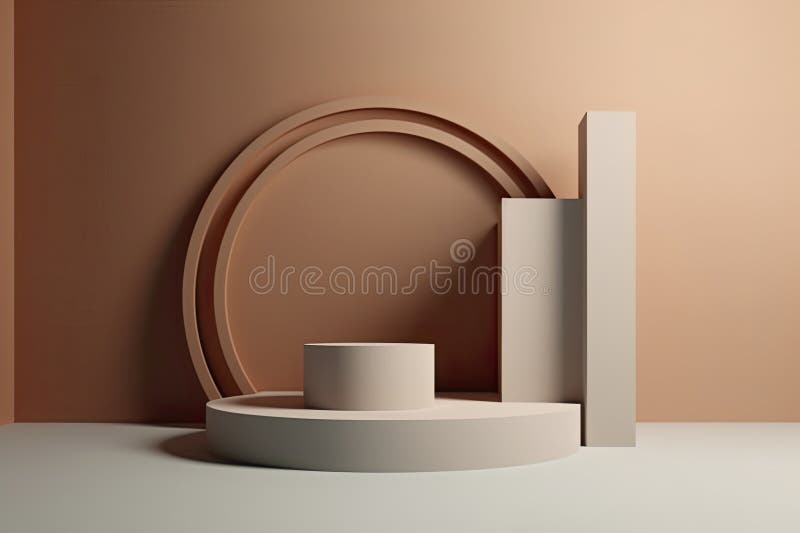 Minimal 3D Room Podium and Abstract Background Showing an Abstract ...