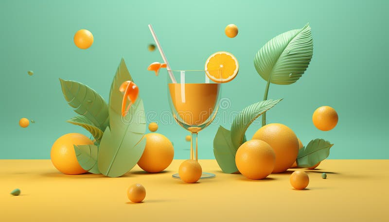 Minimal 3D Summer Scene. Miniature Ultra Realistic Creative Concept for ...