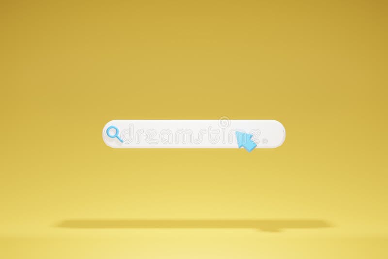 Minimal 3D White Search in Empty Search Bar on Yellow Background. Stock ...