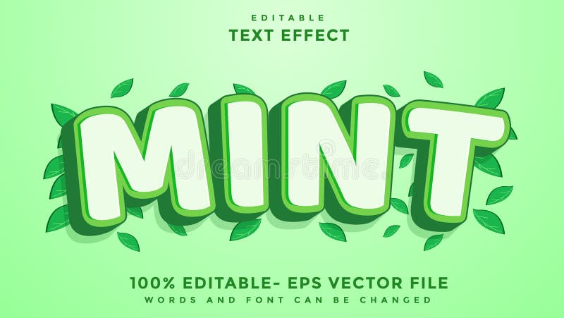 Minimal 3d Mint Editable Text Effect Design, Effect Saved in Graphic ...