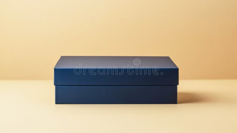 Minimal Deep Blue Packaging Box Displayed in Warm Lighting Against a ...