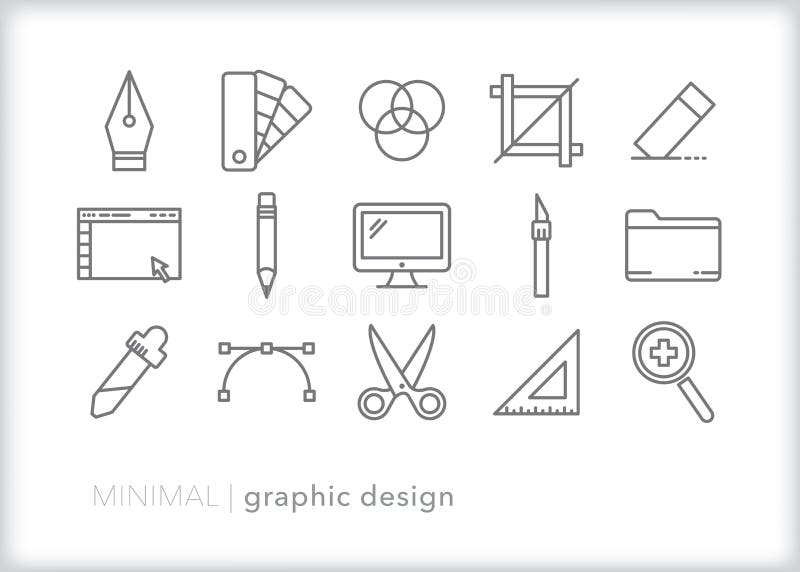 Graphic Design Icons for Creating Art on a Computer Stock Vector ...