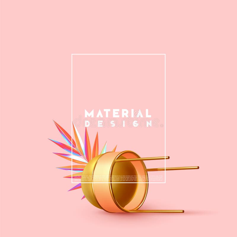 Minimal Design with Realistic Shapes of 3d Objects. Stock Vector ...