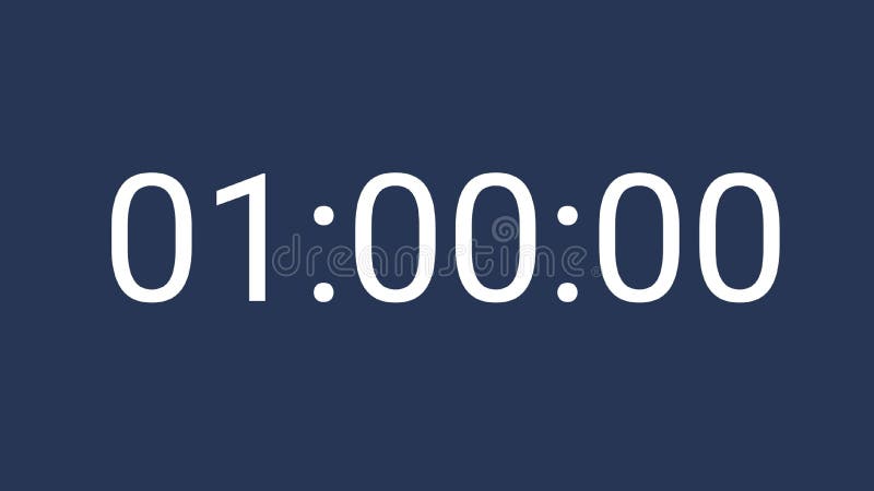 Minimal Digital Countdown Timer Display with One Hour Stock ...