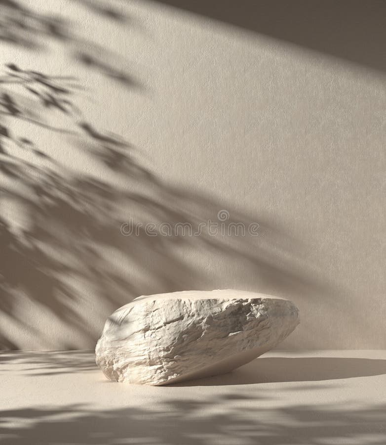Minimal Display Rock Stone for Show Product with Sunlight Tree Shadow ...
