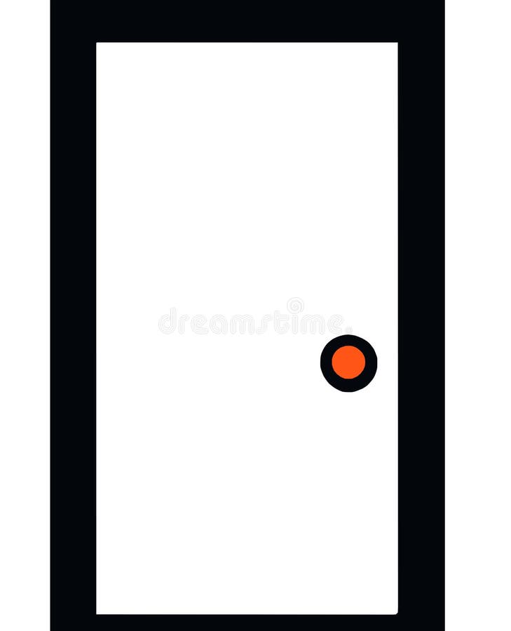 Minimal Door Design with Handle and Frame Stock Vector - Illustration ...