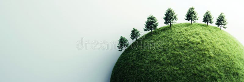 Minimal Earth Design Featuring Small Trees on the Edge Against a Clean ...