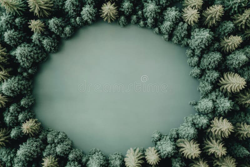 Minimal Earth Outline Surrounded by Miniature Trees Creating a Clean ...