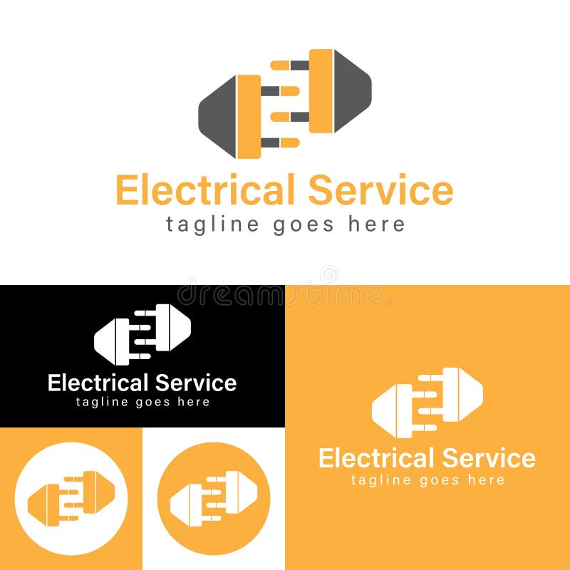 Minimal Electrical Service Logo.Modern Electric Double Plug Logo Stock ...