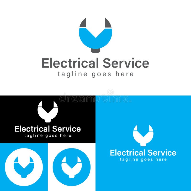 Minimal Electrical Service Logo.Modern Electric Plug Looking Logo Stock ...