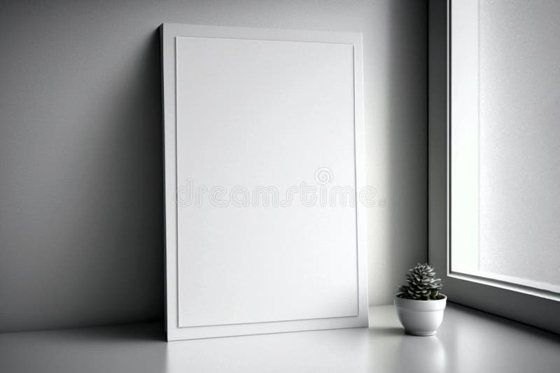 Minimal Empty Mockup Frame A4 on the Table. Poster Mockup. Clean ...