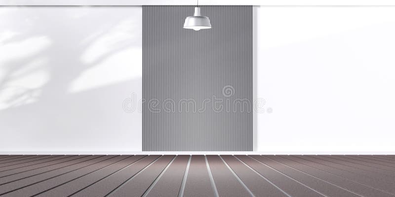 Minimal Empty Room Scene Interior Slatted Floors and Slatted Walls Empty Stage Background 3D ...