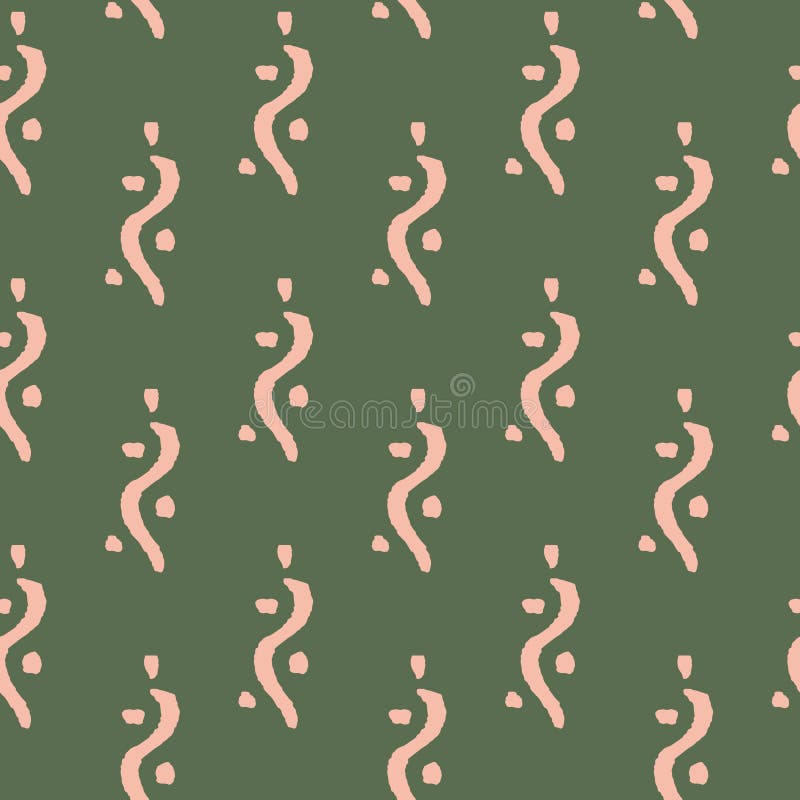 Minimal Ethnic Pattern Repeat with Hand Drawn Curve Snake Stripes in ...