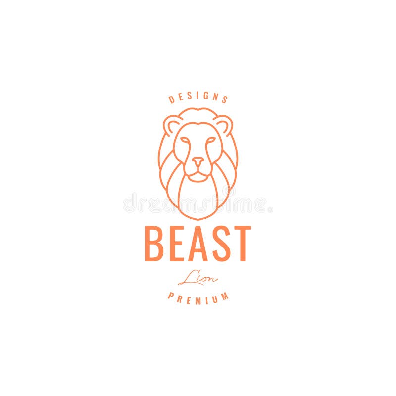 Minimal Face Beast Lion Mane Logo Design Stock Vector - Illustration of ...
