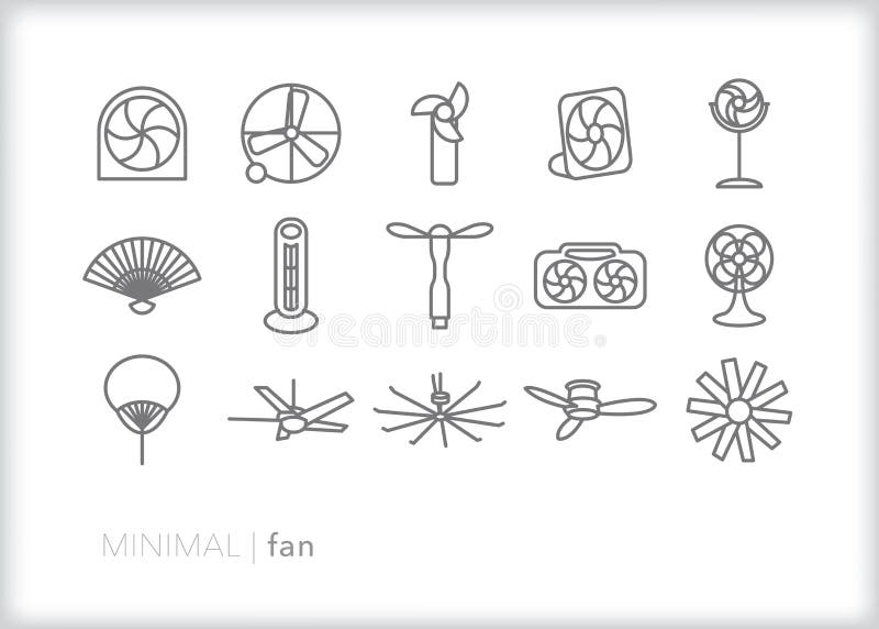Fan Icons of Electronic Items To Create a Breeze Stock Vector ...
