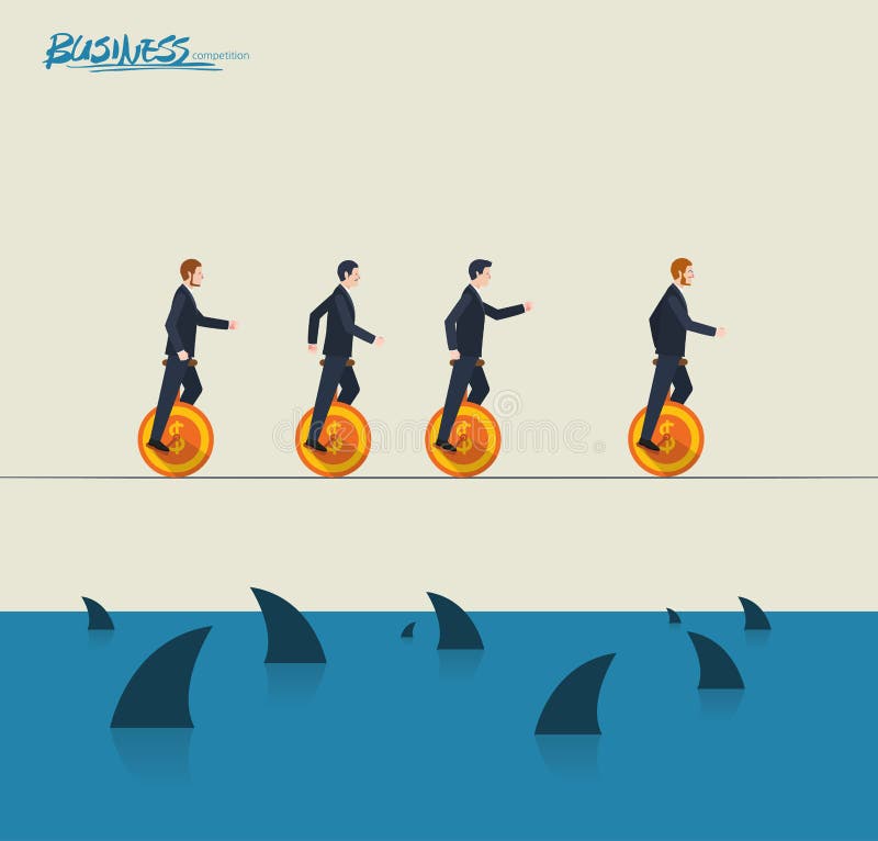 Minimal Flat Character of Business Competition Concept Illustrations ...
