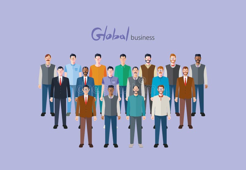 Minimal Flat Character of Global Business Concept Illustrations Stock ...