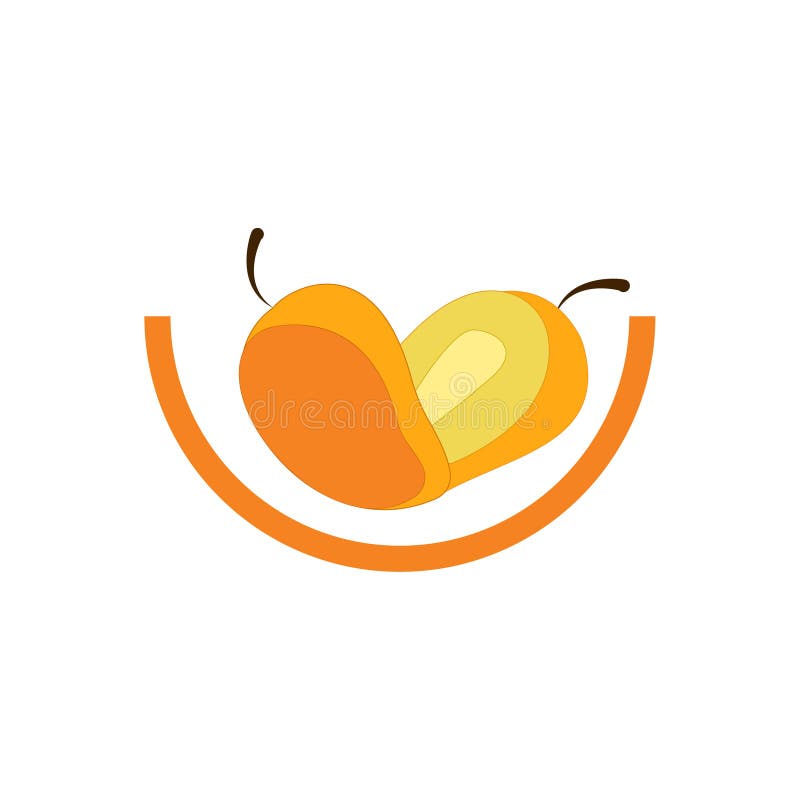 Minimal Flat Fruit Logo Mango Icon Illustration Stock Vector ...