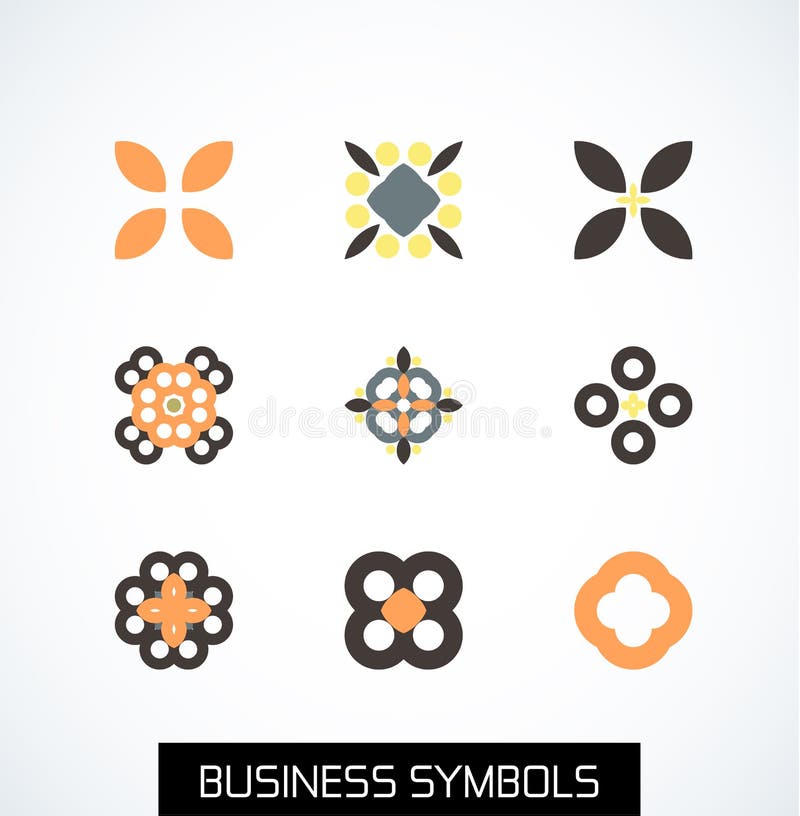 Minimal Flat Geometric Business Symbols. Icon Set Stock Vector ...