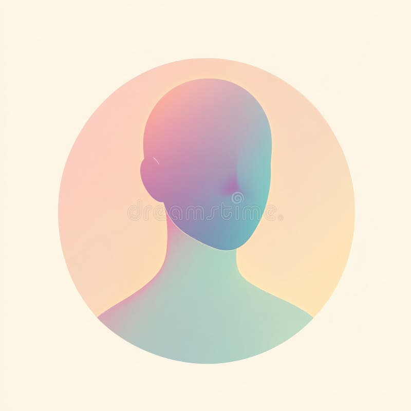 Minimal Flat-style Abstract Digital Avatar Icon, Centered, Soft ...
