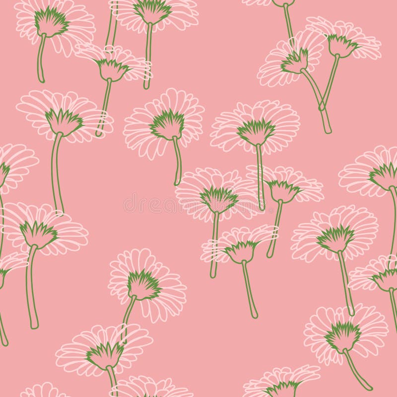 Simple Flower Doodle Repeat Pattern Design Stock Vector - Illustration ...