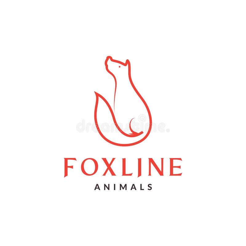 Minimal Fox Sit Logo Design Vector Graphic Symbol Icon Sign ...