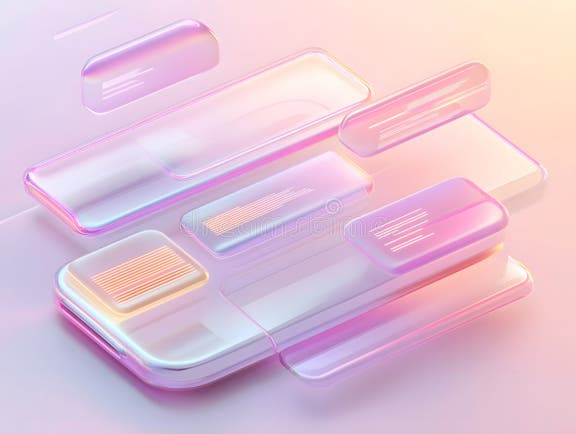 Minimal Futuristic UI Concept with Translucent Pastel Panels and ...