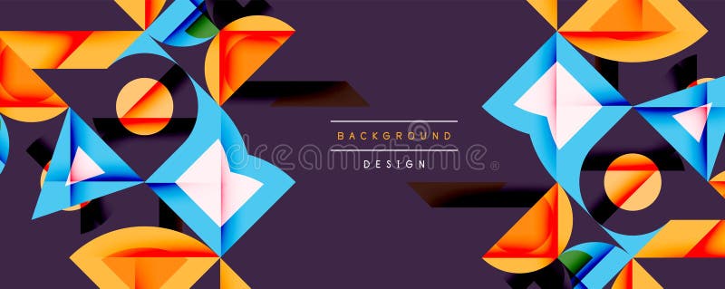 Minimal Geometric Abstract Background. Circle Square and Triangle ...