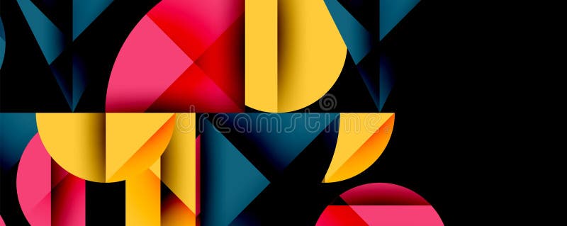 Minimal Geometric Abstract Background. Circle Square and Triangle ...