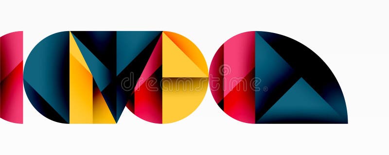 Minimal Geometric Abstract Background. Circle Square and Triangle ...