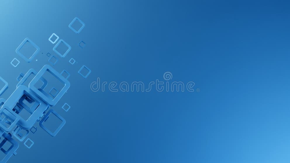 Minimal Geometric Background. Dynamic Blue Shapes Composition Stock ...
