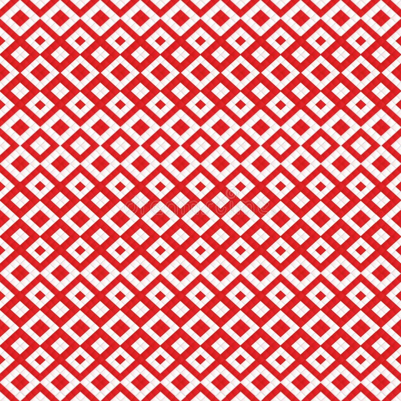 Geometric Seamless Pattern of Red and White Squares Stock Vector ...