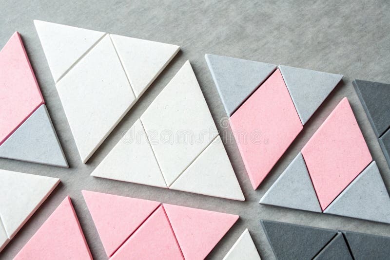 Minimal Geometric Composition Over Gray Paper Background with Pink and ...